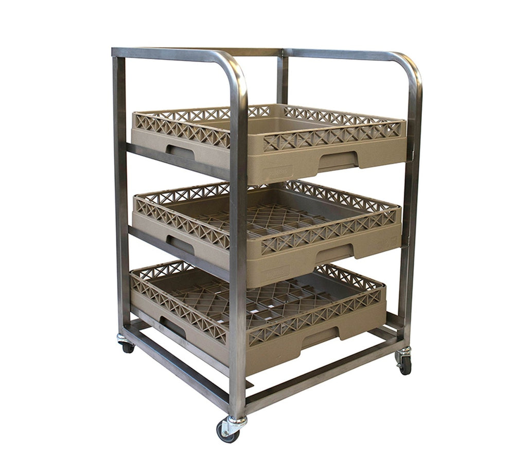 Fully Welded 3 Level Glass Wash Trolley – Stored & Handled